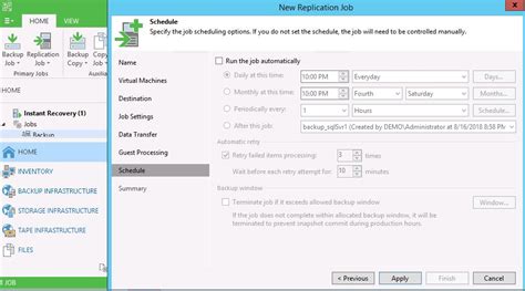 Remote Infrastructure Management Veeam Dr Replication Job