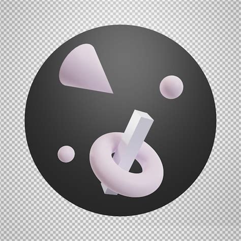 抽象的な形状の透明な背景編集可能な Psd 3 D レンダリング プレミアムpsdファイル
