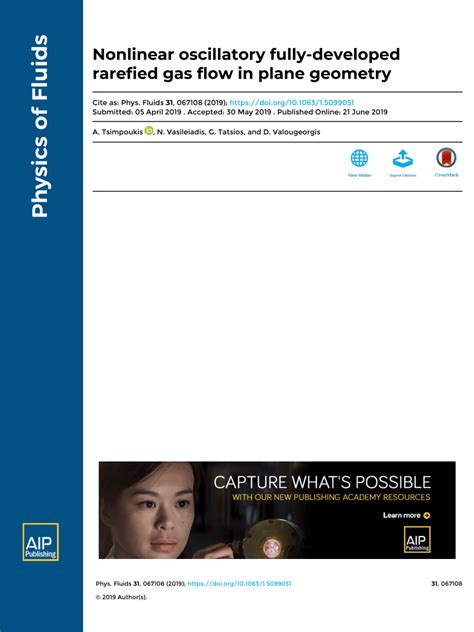 Pdf Nonlinear Oscillatory Fully Developed Rarefied Gas Flow In Plane Geometry