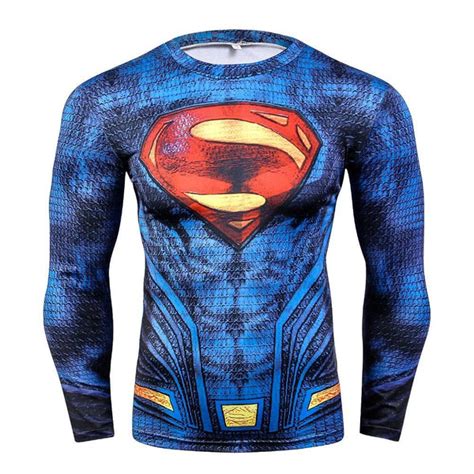 Superman Long Sleeve Compression Shirt For Men Me Superhero