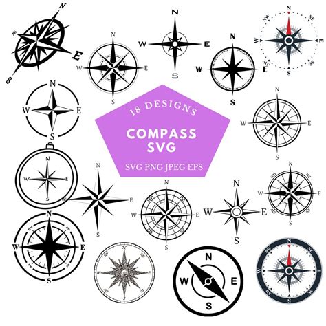 Compass Svg Bundle Compass Svg Nautical Compassvintage Compasscompass Clipartcompass Cut