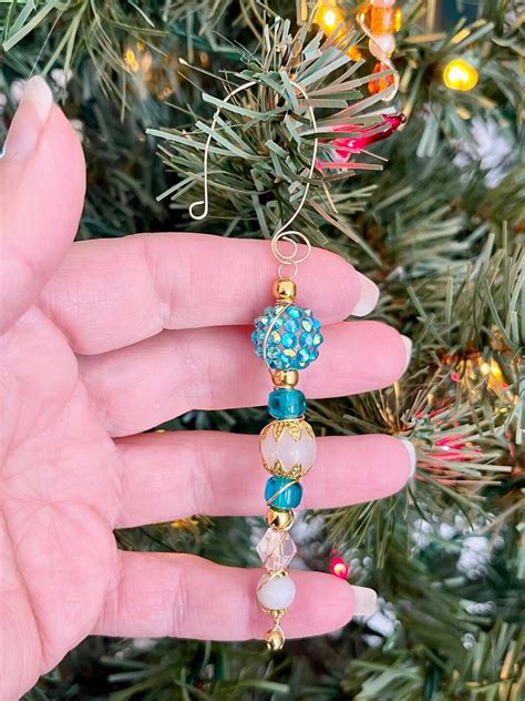 Beaded Icicle Ornament Handmade Ornament Wire Wrapped Etsy