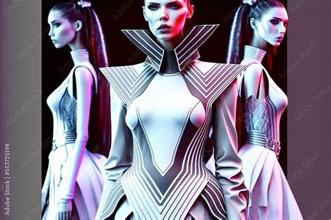 Futuristic Fashion Show With Beautiful Women Model And Futuristic