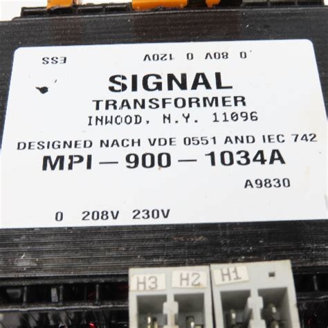 Signal Transformer MPI A V Primary Transformer V Secondary Bullseye