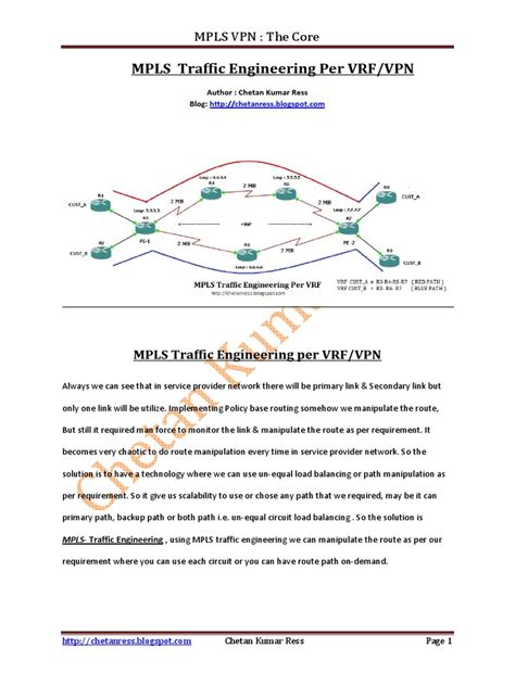 Lab Mpls Te With Per Vrf Pdf Multiprotocol Label Switching