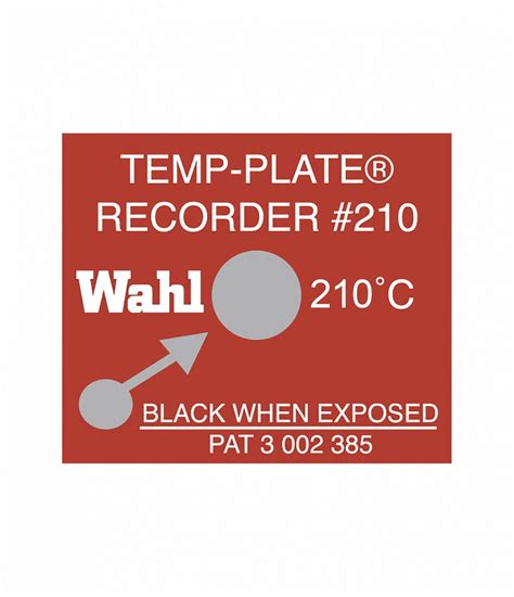 Temp Plate Temperature Sensitive Labels Palmer Wahl Instrument Manufacturing