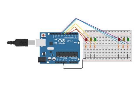 Circuit Design Semaforo Arduino Tinkercad