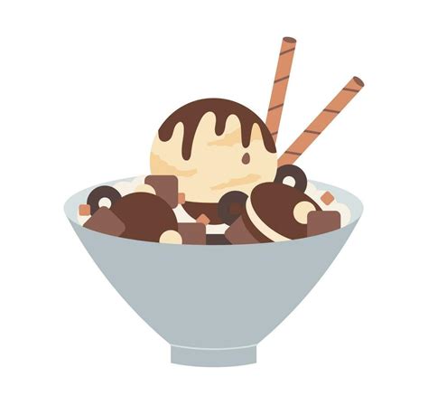Chocolate Sweet Food Ice Cream Snack Shaved Ice Simple Vector