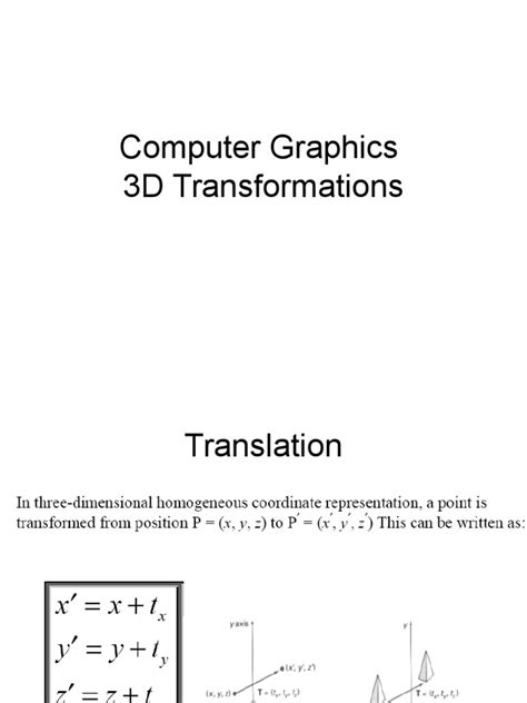 computer graphics 3d transformations pdf