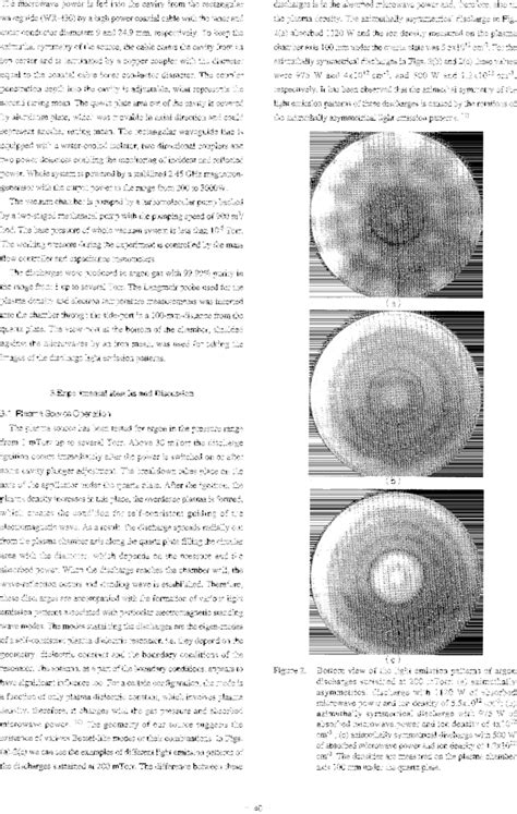 Bottom View Of The Light Emission Patterns Of Argon Discharges