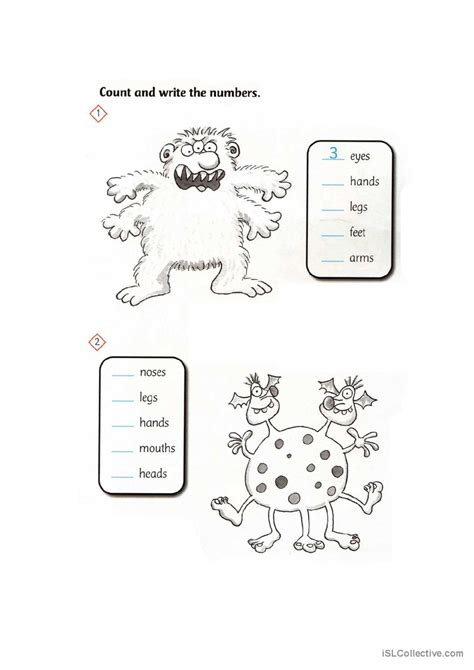 Monster Numbers English ESL Worksheets Pdf Doc
