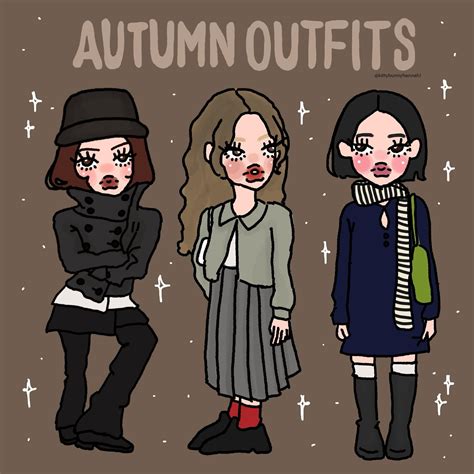 Hannah 🎀 Hi Bestieee🍂夏だか秋だかわからない気候から、だんだんと涼しくなってきたね 秋のヘアスタイルのインスピレーションを何個か描いてみたよ！みんなのスタイルで気候