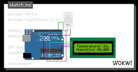 проект индикатор влажности и температура Wokwi Esp32 Stm32 Arduino