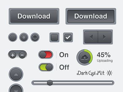 Dark GUI Kit Free PSD Download FreeImages