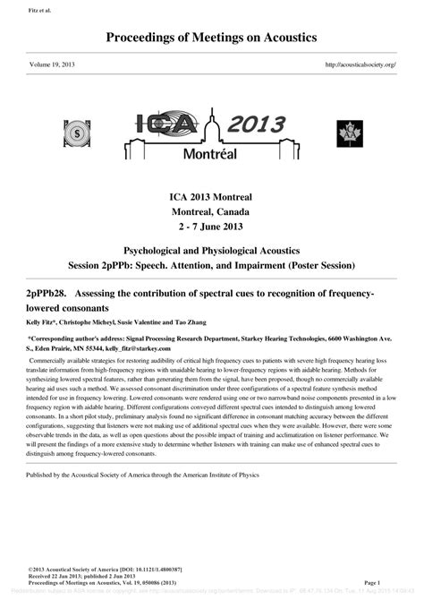 Pdf Assessing The Contribution Of Spectral Cues To Recognition Of