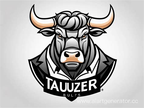 Modern Style Cartoon Bull Mascot Tauzer Mens Fashion Logo Ai Art Generator