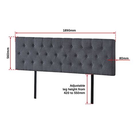 King Linen Fabric Deluxe Headboard Bedhead In Grey Home Improvement