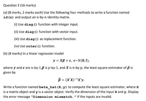 Solved Question 3 16 Marks A 8 Marks 2 Marks Each Use
