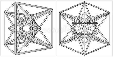Creation Of Cube And Pyramid On Its Six Sides Vector Stock Illustration Illustration Of