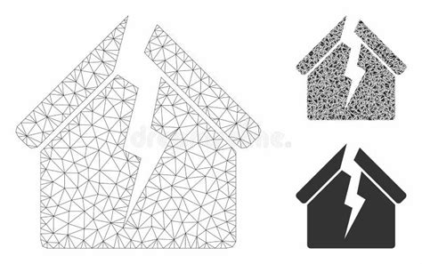 Housing Crisis Vector Mesh Wire Frame Model And Triangle Mosaic Icon Stock Vector Illustration