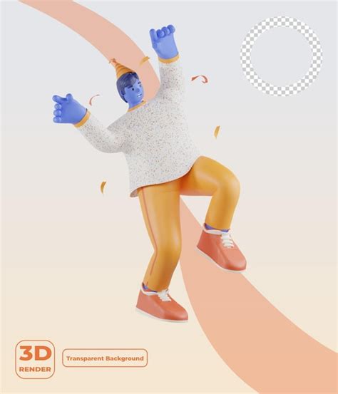 Premium Psd 3d Party People Celebrate With Dancing