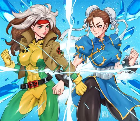 Rogue Vs Chun Li Marvel Vs Capcom Fanart By Xod0 On Deviantart