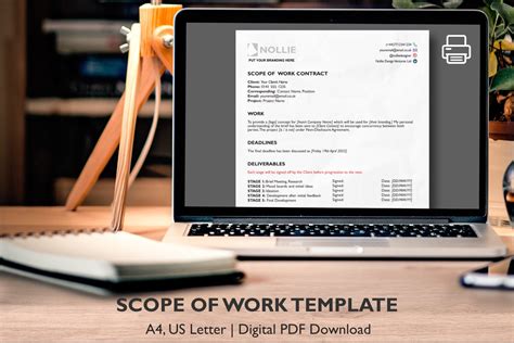 Scope Of Work Contract Template SOW Design Example Procurement Freelance Form Design
