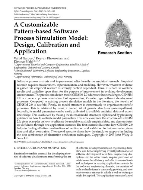 A Customizable Pattern Based Software Process Simulation Model Design