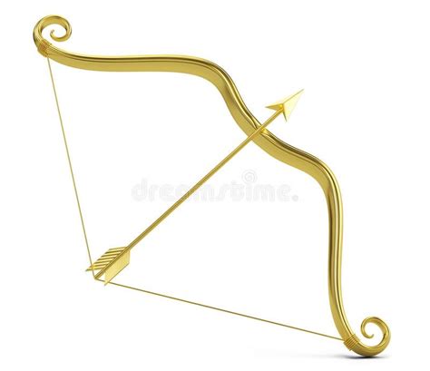 Love Concept Golden Cupids Bow And Arrow Vector Illustration