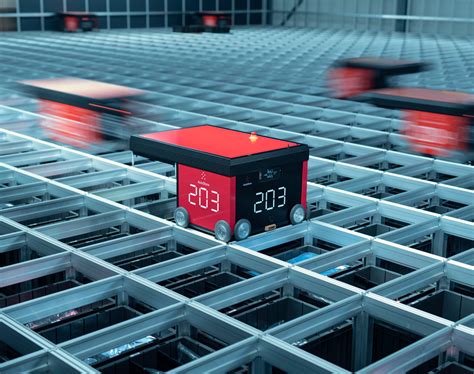 Automated Warehouse Robots R5 And R5 Autostore Workers