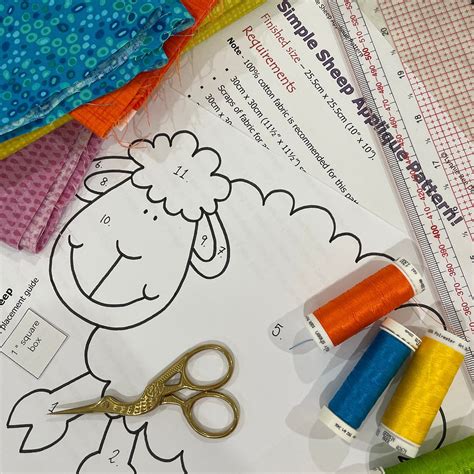 Simple Sheep Applique Pattern Instant Download Digital Pdf File