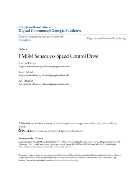 Pdf Pmsm Sensorless Speed Control Drive