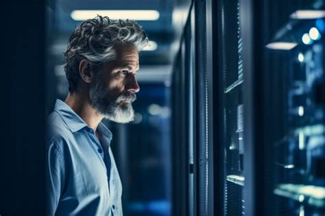 Premium Photo Experienced Professionals In The Server Room People Age