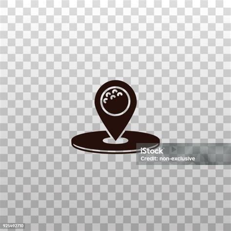 골프 필드 및 지도 포인터 또는 공흑백 실루엣 상징 기호 고립 된 투명 한 배경에 아이콘 핀에 구멍 Championship에 대한 스톡 벡터 아트 및 기타 이미지 Istock