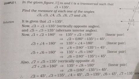 EXAMPLE In The Given Figure L M And T Is A Transversal Such That