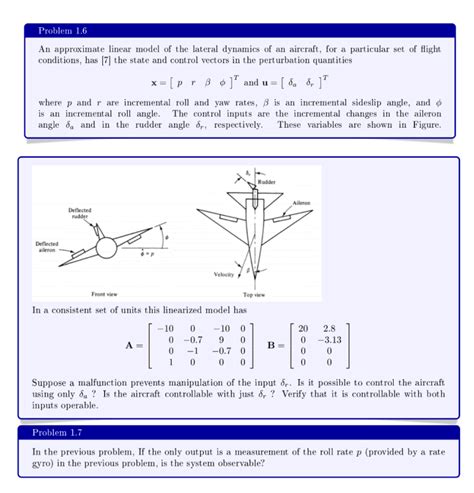 Solved Problem An Approximate Linear Model Of The Lateral Chegg