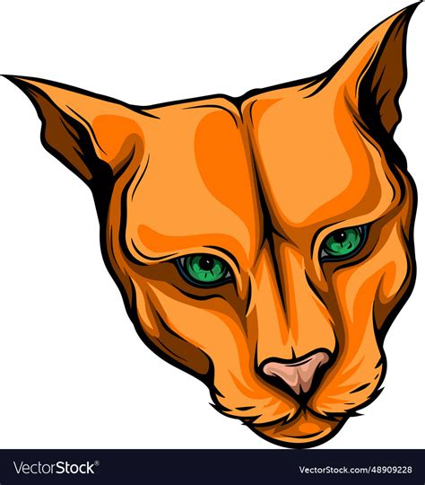 Cougar Panther Mascot Head Graphic Royalty Free Vector Image
