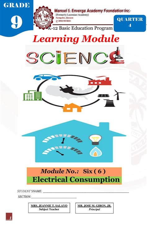 Science 9 Module 6 ManUel S Enve Rg A A Cad Emy FoUnda Ti On I Nc