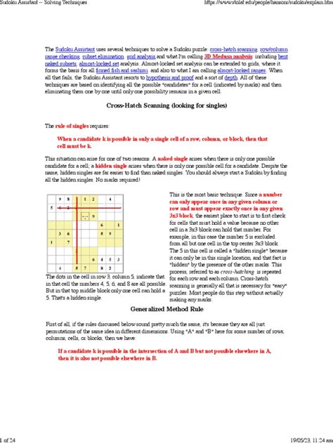 Sudoku Solving Techniques Pdf