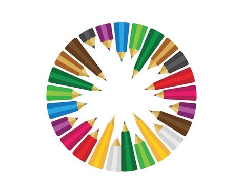 Premium Vector Set Of Colored Pencils On White Background