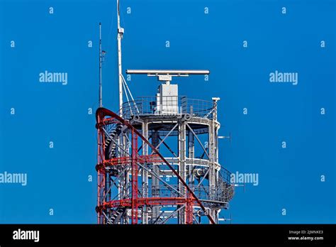 Marine Radar With Rotating Antenna Coastal Surveillance System Stock