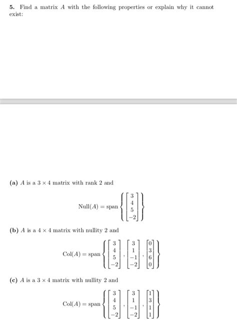 solved 5 find a matrix a with the following properties or