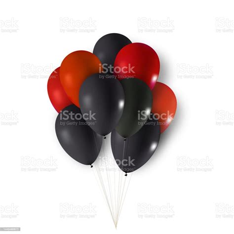 벡터 일러스트레이션 현실적인 3d 풍선 컬렉션은 파티 휴일을 위한 투명한 배경에 설정됩니다 기념일에 대한 스톡 벡터 아트 및 기타 이미지 Istock