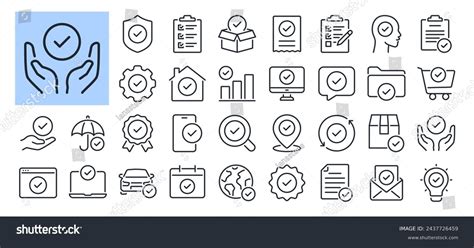 Check Mark Editable Stroke Outline Icons Stock Vector Royalty Free