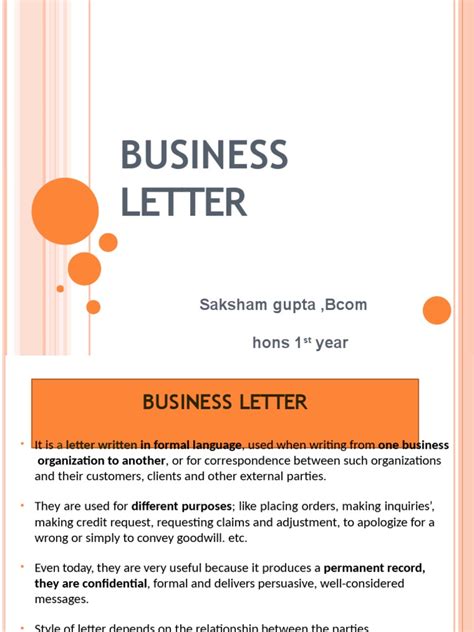 Business Letter Ppt Yogita Mam Download Free Pdf Communication
