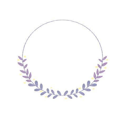 Circle Frame With Leaf In Purple Circle Wedding Invitaion Leaf Png