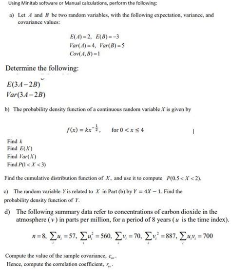 Solved Using Minitab Software Or Manual Calculations Chegg Com