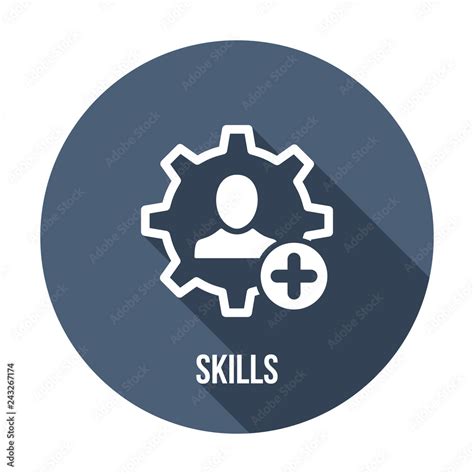 New Capable Person Skills Icon With Add Sign Skills Icon And New