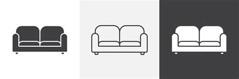 소파 아이콘은 얇은 선 검은 색입니다 평평하고 간단한 벡터 기호 그림입니다 0명에 대한 스톡 벡터 아트 및 기타 이미지 0명 2인용 쇼파 가구 Istock