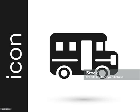 Graphisme Noir Dautobus Scolaire Disolement Sur Le Fond Blanc Symbole